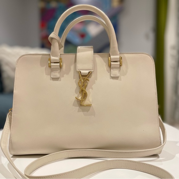 Yves Saint Laurent | Bags | Authentic Ysl Cabas Offwhite With Strap ...